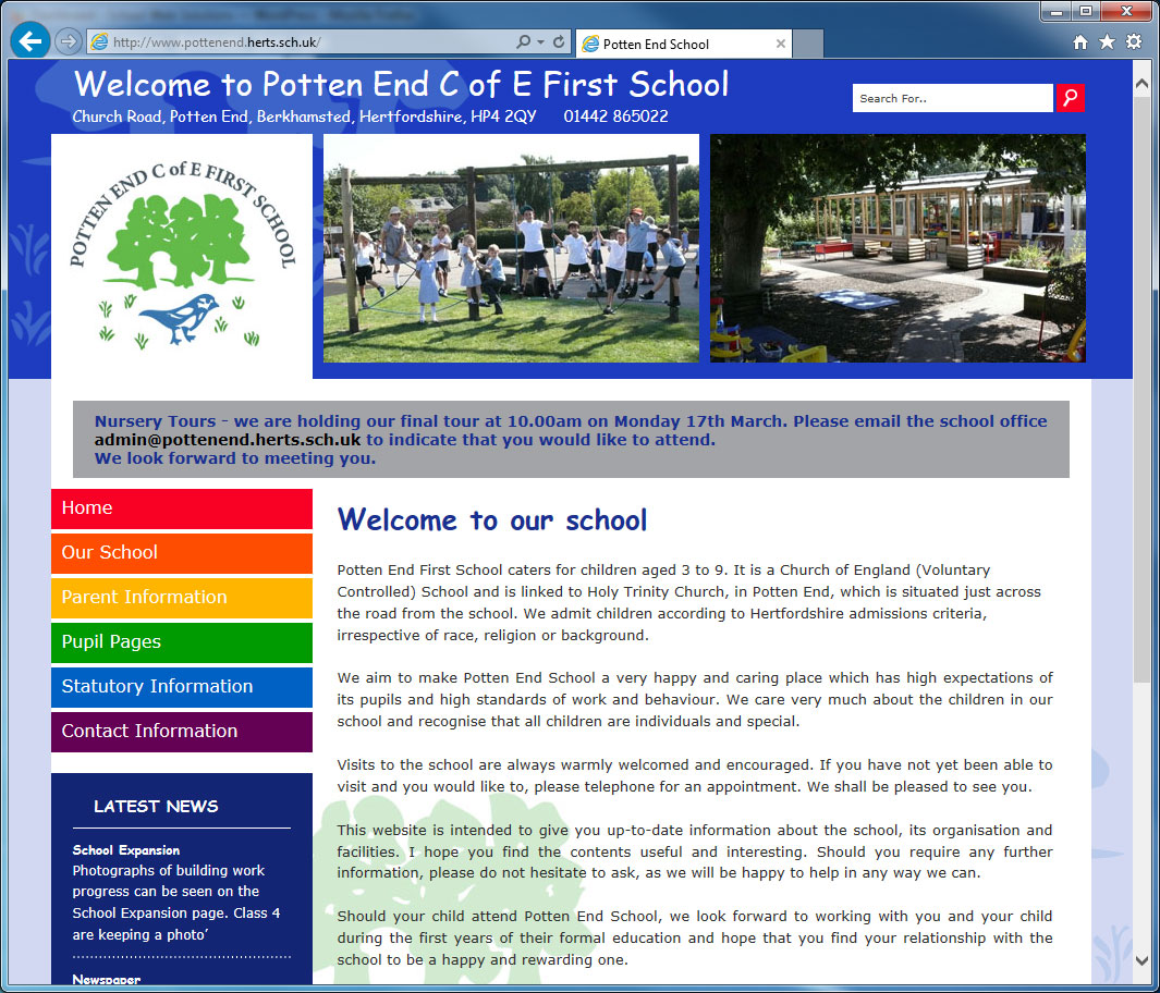 Potten End C of E First School - School Web SolutionsSchool Web Solutions